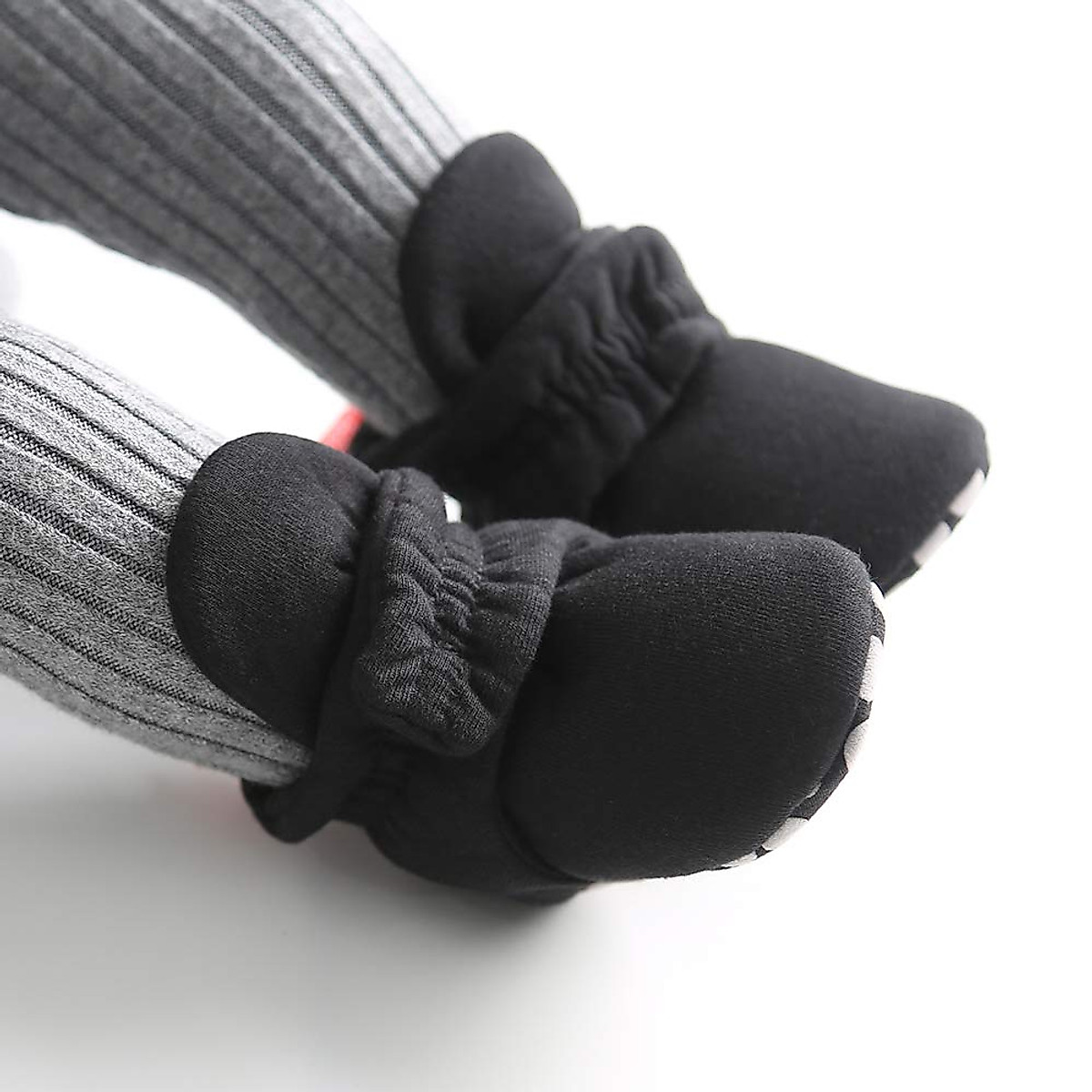 HsdsBebe Unisex Newborn Baby Cotton Booties Non-Slip Sole for Toddler Boys Girls Infant Winter Warm Fleece Cozy Socks Shoes(0-6 months)