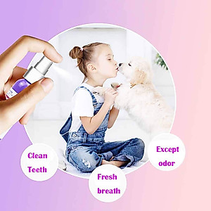 2 Pack Dog Breath Freshener Pet Dental Spray, Remove Plaque & Tartar Buildup Clean Teeth Without Brushing or Rinsing, Clean Dog and Cat Bad Breath Easy to Use, 4 Ounces