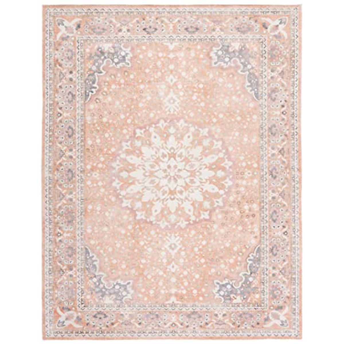 Safavieh Restoration Vintage Collection 8' x 10' Rust/Orange RVT710P Handmade Boho Chic Distressed Viscose Area Rug