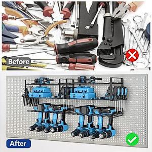 Warmodern 2Pack Power Tool Organizer, Wall Mount Garage Tool Organizers and Storage, 3 Layers Heavy Duty Drill Holder for Garage, Workshop,Father's Day Gift