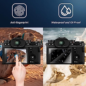kinokoo XT5 Screen Protector for Fuji XT5 Fujifilm X-T5 Digital Camera - 0.25 mm 9H Hardness Tempered Glass Film Crystal Clear Bubble-free/Anti-scratch(2 pack)