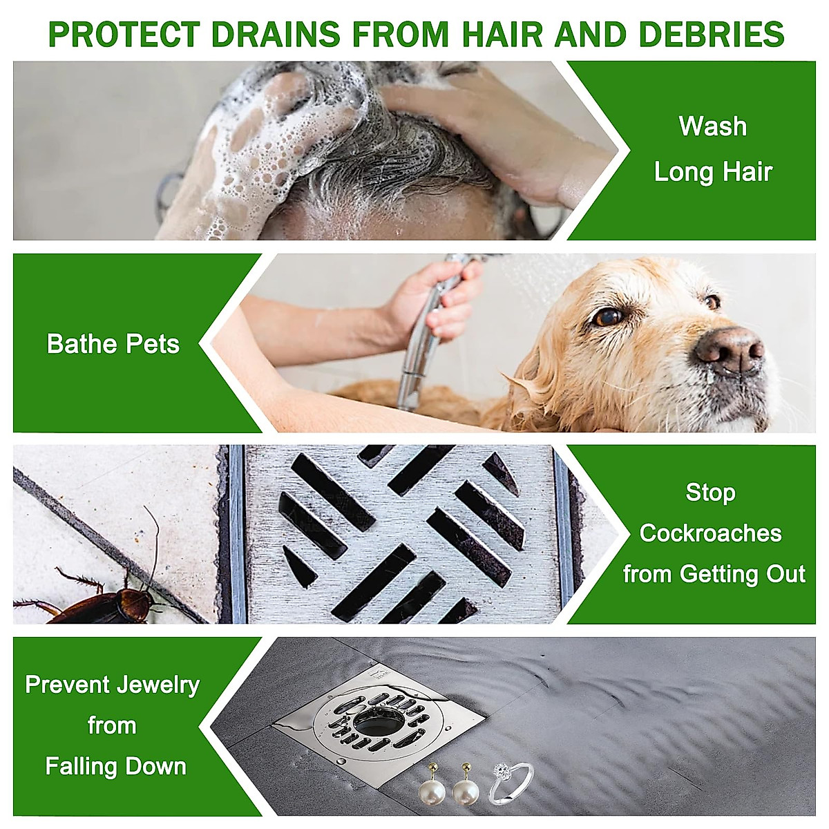 Disposable Floor Drain Filter,Insect, Mold,and Blockage Prevention,Adhesive Non-Woven Fabric Stickers,Bathtub,Laundry Room,Kitchen,Bathroom,Sink (20, White, New edition10cm×10cm)