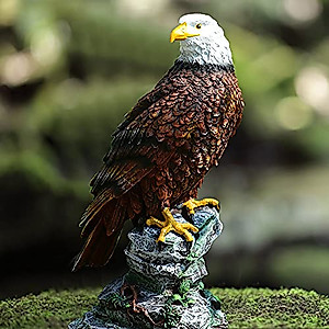 plplaaobo Resin Eagle Statue, Garden Eagle Animal Bird Art Decor Sculpture Outdoor Statue Decor for Pathway Patio Yard and Lawn