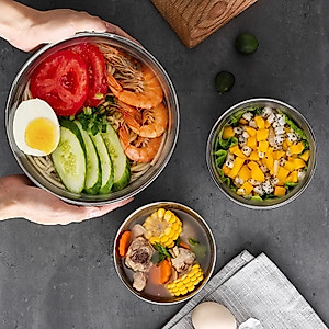 LIANGCHUANG Heat Insulated Stainless Steel Bowls, SUS 304, Double Walled Multipurpose, 30 oz, Perfect Snack Bowls for Serving Ice Cream or Hot Soup, Cereal, Rice, Noodles, Salad. (1 Pack)