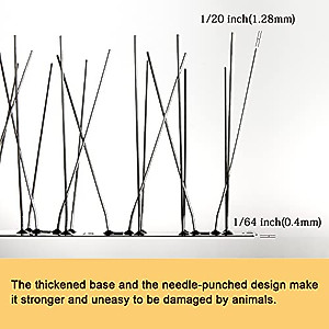 OFFO Bird Spikes with Stainless Steel Base, Durable Bird Repellent Spikes Arrow Pigeon Spikes Fence Kit for Deterring Small Bird, Crows and Woodpeckers, Covers 10.2 Feet(3.1m)