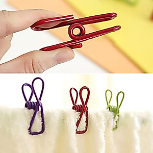 JIANYI Chip Clips, Multi-Color Utility PVC-Coated Clips, Bag Clips for Food Package, Chip Bag, Kitchen, Clothes, Clothespins, Mini Metal Clips for Photos, Pictures, Papers - 16 Pack, 2 Inches