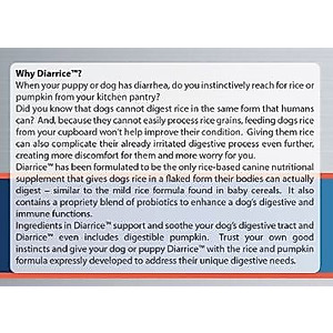 DiarRice Probiotic for Dog Diarrhea, Anti Diarrhea for Dogs, Diarrhea Medicine for Dogs' Bloating, Gas, and Stomach Discomfort. Puppy Probiotics for Diarrhea. Dogs Upset Stomach Relief Medication.