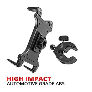 Tackform Universal Tablet Holder Compatible with Stationary Bicycle, Treadmill, Elliptical, Spin Bike, Microphone Stand, and Indoor Exercise Equipment - Compatible All Tablets Including iPad