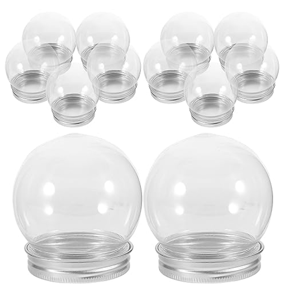 Globe 12pcs DIY Snow Globe Clear Plastic Water Globe Clear Snow Globe with Screw Off Cap for DIY Crafts Home Decoration Gifts Bottles