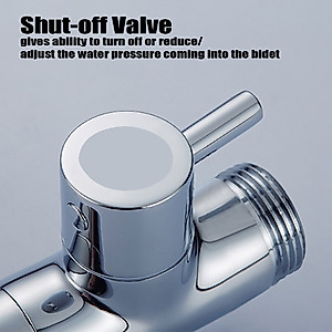 Bidet Valve Adapter 7/8"-Brass Hand Shower Diverter for Toilet Sprayer with Shut Off-3 Way Tee Water Diverter for Bathroom Faucet(Only T-Valve)