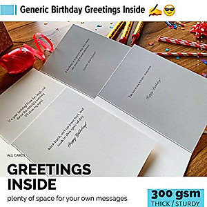 Happy Birthday Cards Assortment - Bday Cards in Bulk - 5x7 Assorted Variety Box Set 40 Pack Unique Designs with Envelopes - Birthday Card for Men Women Kids - for Office - Greeting Message Inside