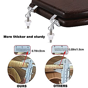 Round Wood Toilet Seat, American Standard Wooden Toilet Seat Round with Metal Hinges and 304 Stainless Steel Bolt， Easy to install