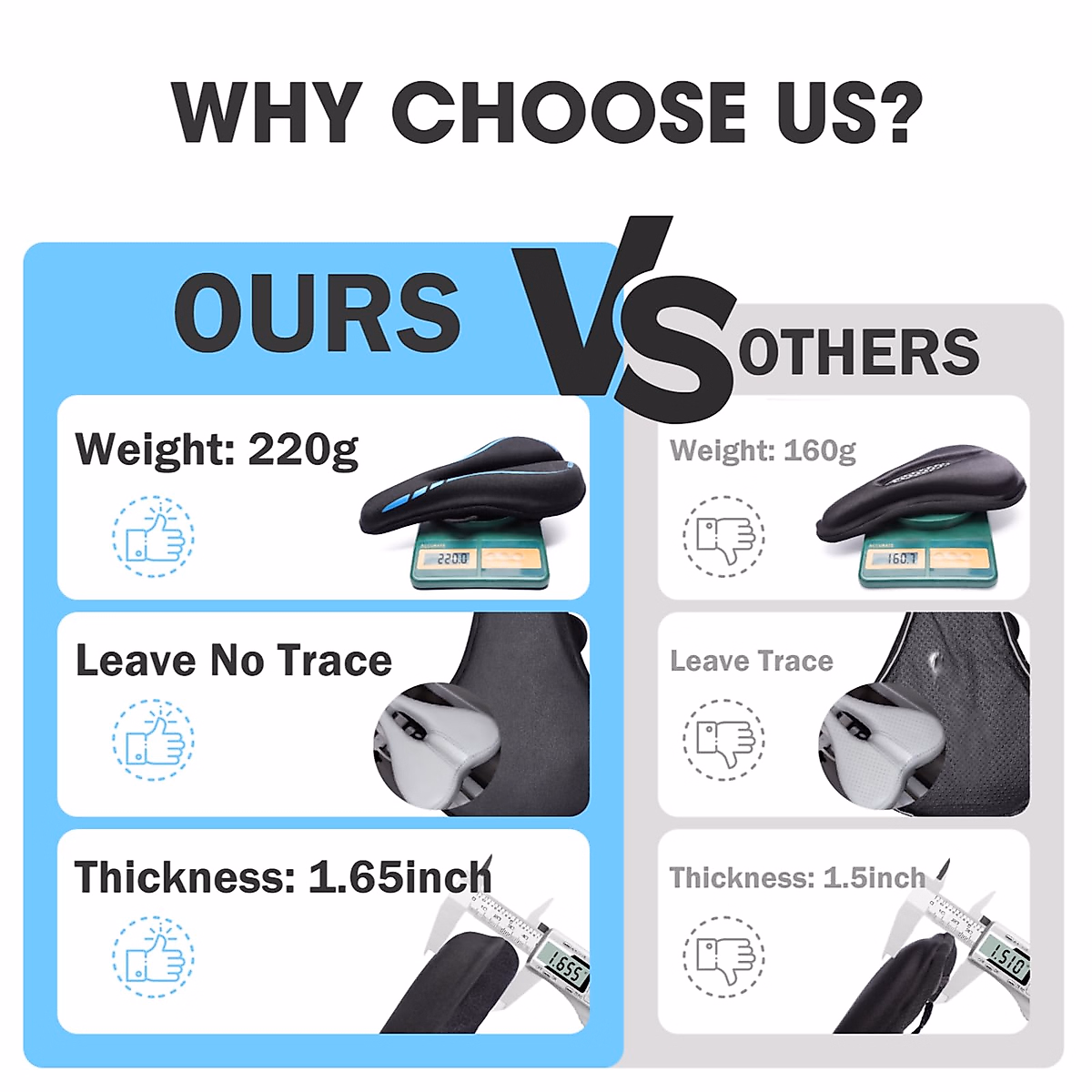 MEENCOOL Bike Seat Cushion - Gel Padded Bike Seat Cover for Men & Women Comfort, Adjustable Velcro Secure Bicycle Seat Cushion Compatible with Peloton, Indoor & Outdoor Bicycle Seat(11"x7"，Blue)