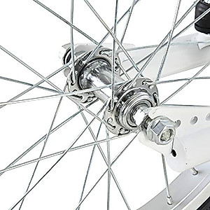 Aosom Youth Scooter Kick Scooter for Kids 5+ with Adjustable Handlebar 16" Front and Rear Dual Brakes Inflatable Wheels, White