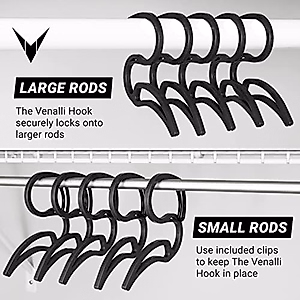 VENALLI Hangers Made for Hoodies | Plastic Clothes Hangers | Coat Hoodie Hanger | Closet Organization | Apartment Dorm Essentials (Pack of 10, Black)