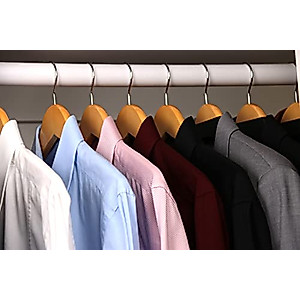 Wooden Hangers 20 Pack- Extras Included- 5 Shoulder Shapers - 2 Bag or Scarf Hangers- 3 Hanger Options in 1 Box- Non-Slip Pants Bar, Rotating Hook, Rounded Notches- Great Suit Hangers- 27 Total Pieces