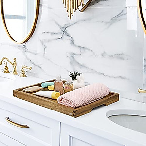 VaeFae Acacia Bed Table Tray, Wooden Breakfast Tray with Folding Legs, Bed Tray for Eating and Laptop, Eating Trays for Bedroom