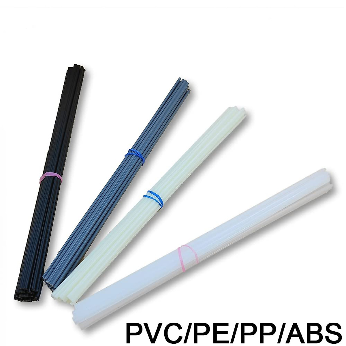 WOLODARSK 1PC=19.5 Inch 40PCS Plastic welding rods ABS/PP/PVC/PE welder rods for plastic welder gun/hot air gun (Each 10pcs rods)