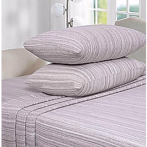Briarwood Home Spaced Dyed Heather Jersey Sheet Set 4pc Bedding 100% Pure Cotton Bed Set Breathable Deep Pocket Easy Fit Comfortable Cozy T-Shirt Soft Sheets Premium Bedding Set (Space Gray, Full)