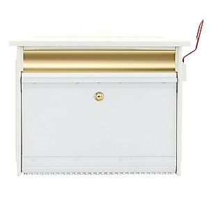 Architectural Mailboxes Mailsafe Aluminum, Locking, Wall Mount Mailbox, MSK00WAM, White, Medium Capacity