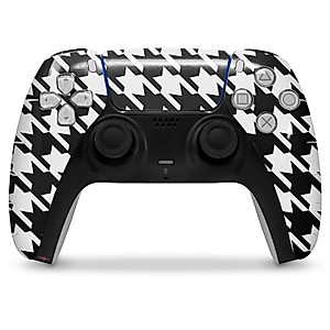 WraptorSkinz Skin Wrap compatible with Sony PS5 DualSense Controller Houndstooth White (CONTROLLER NOT INCLUDED)