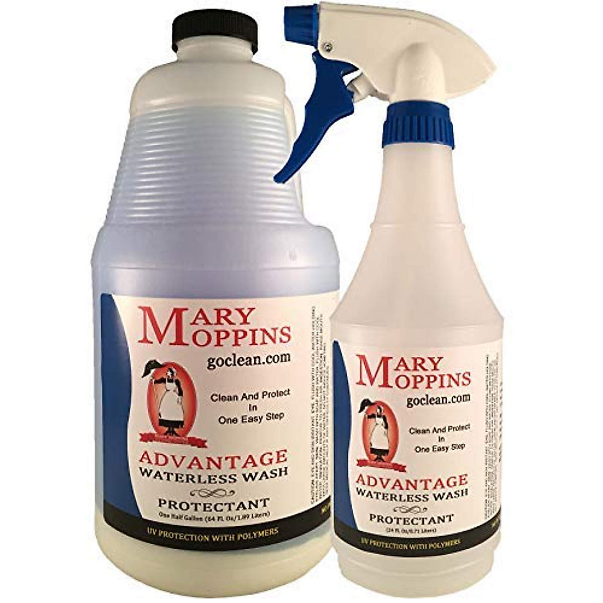Mary Moppins Advantage Waterless Wash & UV Protectant 64oz with Spray Bottle/Sprayer