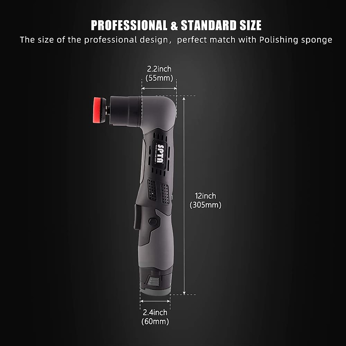 SPTA Cordless Mini Polisher, 12V Cordless Multi Polisher, Micro Cordless Scratches Killer Car Polisher RO/DA Mini Auto Machine Sets With Polishing Pad And Wool Pads for polishing, Sanding and Cleaning