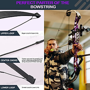 Swpeet 174 Inch 3 Styles 12,14,16 Strands Bow String Replacement Kit, 58 Inch Dacron Bow String Replacement Recurve Bow Accessorie Traditional Bow String Dacron Bow String Replacement Bowstring