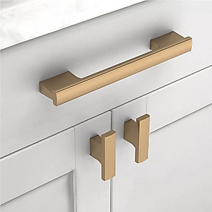 Asidrama 10 Pack 5 Inch(128mm) Dark Champagne Bronze Kitchen Cabinet Handles, Brushed Brass Cabinet Pulls Gold Kitchen Cabinet Hardware for Cupboard Drawer Pulls