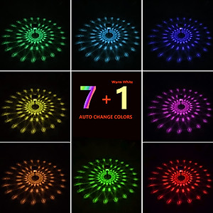 Solar Lights Outdoor Garden,Solar Pathway Lights, Solar Garden Lights Auto RGB Color Changing & Warm White Glass Landscape Lights,Garden Lights Solar Powered Waterproof for Lawn Driveway(Set of 6)