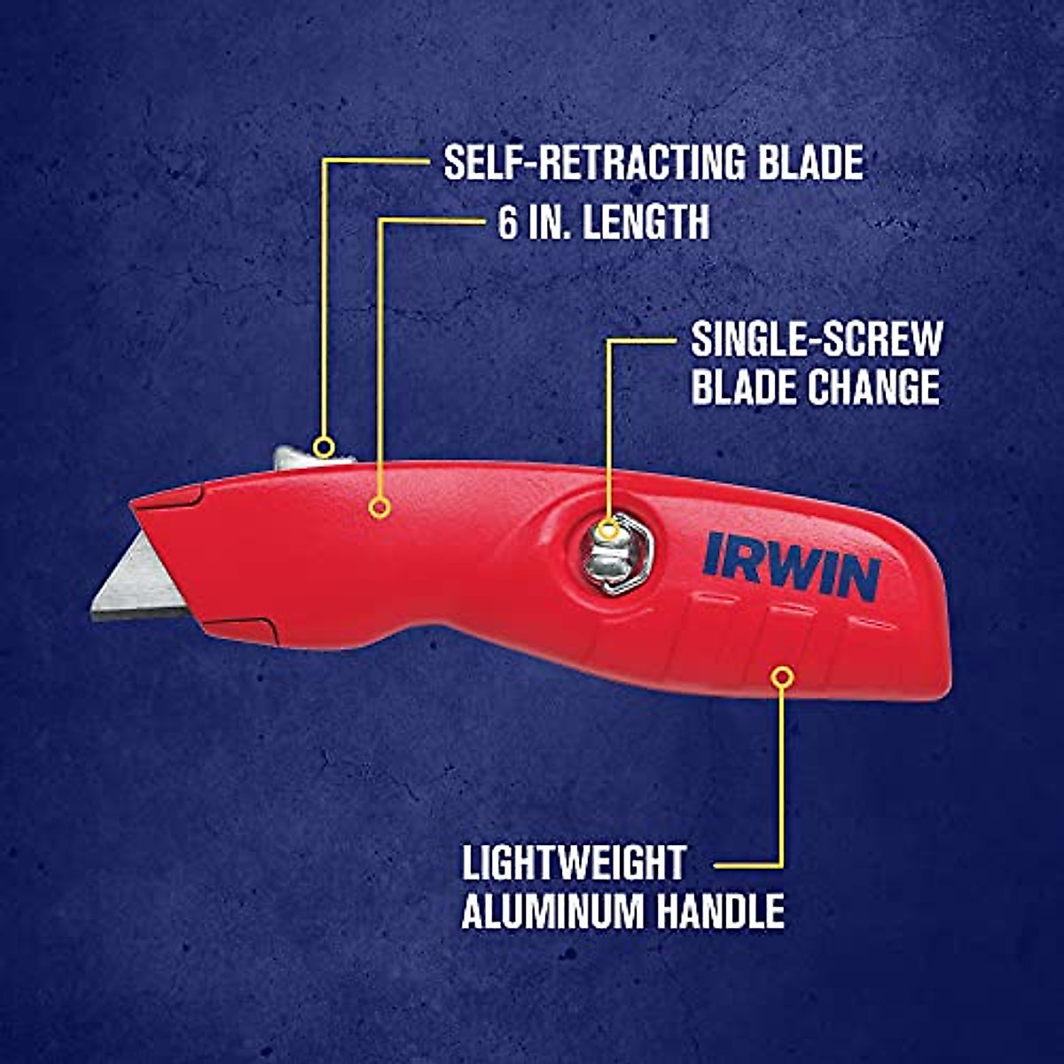 IRWIN Utility Knife, Self-Retracting for Safety (2088600), Red (Pack of 2)