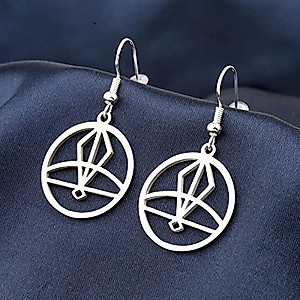 The Owl House Inspired Gift Ice Glyph Charm Earring for Her Owl House Fans Gift (Ice Glyph Earring)