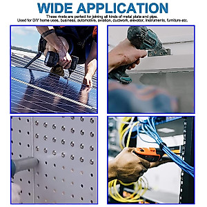 495Pcs Pop Rivets Assortment Kit，Pop Rivets Blind Rivets for Metal Assortment Kit 12 Values