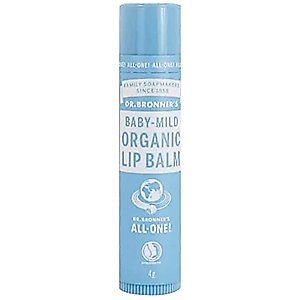 Dr. Bronner's Magic Soaps Organic Naked Unflavored Lip Balm, 0.15 Ounce