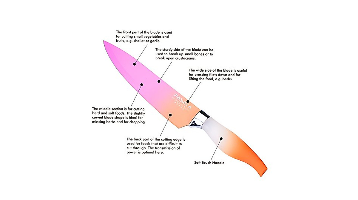 FASAKA Colorful 6 Piece Knife Set - Premium Kitchen Cutlery
