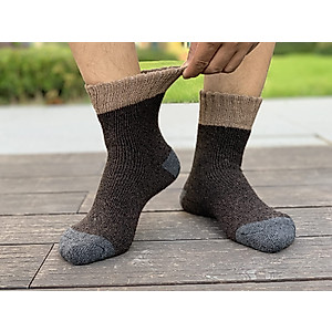 YZKKE 3Pack Mens Super Thick Wool Warm Socks - Soft Comfort Casual Crew Winter Socks