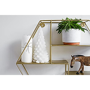 Gold Hexagon Wall Shelves, Extra Large Decorative Floating Shelf for Bathroom, Kitchen & Bedroom Wall Decor Shelfie, Glam Brass Geometric Wall Art, Metal Sconce Shelf, Boho Honeycomb Accent Display