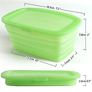 Cozihom Silicone Collapsible Refrigerator Food Storage Box with Lid, Food Storage Container, Space Saving, Microwave/Freezer/Dishwasher Safe