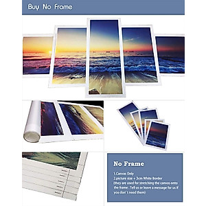 MentCh Canvas Prints Wall Art 5 Piece canvas Pictures Paintings 5 panel Canvas wall art 5 Pieces Road Sunset Landscape Posters and Prints HD Modular Pictures for Home Mordern Decor-Unframe