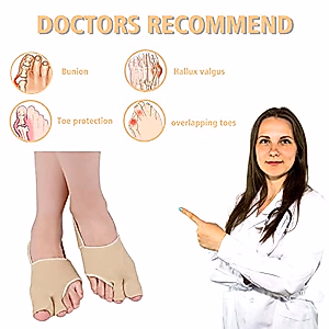 FSHERO Bunion Corrector for Women,Toe Straightener Pain Relief Socks,Bunion Splint,Non-Surgical Hallux Valgus Corrector for Day and Night(Large,Skin)