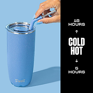 S'well Stainless Steel Tumbler with Straw and Slide-Open Lid, 24oz, Desert Sky, Triple Layered Vacuum Insulated Containers Keeps Drinks Cold for 18 Hours and Hot for 5, BPA Free