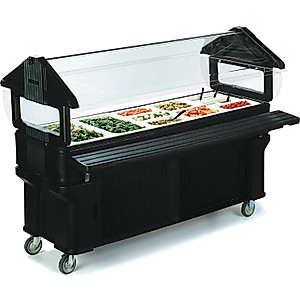Carlisle FoodService Products Six Star Food Bar Buffet Bar with Storage and Legs for Catering, Buffets, Restaurants, Polyethylene (Pe), 6 x 2 x 4.2 Feet, Black