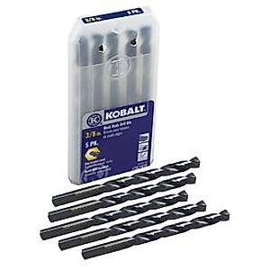 Kobalt 5-pack 3/8" Black Oxide Twist Drill Bits