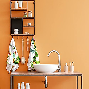 Vantaso Bath Hand Kitchen Towels Tropical Palm Flowers Face Towel Pineapples Washcloth Set of 2 Soft Quick Dry Super Absorbent Bathroom