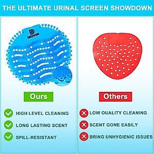 Deuvuo Urinal Screens Deodorizer (15 Pack) | Urinal Cakes Deodorizer 3D Wave Anti-Splash Odor Protection Urinal Mats for Toilets, Bathroom, Office Hotels | Long-lasting fragrance