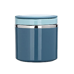 LIZHOUMIL Soup Mug Stainless Steel Microwavable Soup Mug with Lid, Portable Breakfast Cup with Handle Insulation Soup to Go Container for Soups, Noodles, Hot Cereal and More (Blue, 1000ml)