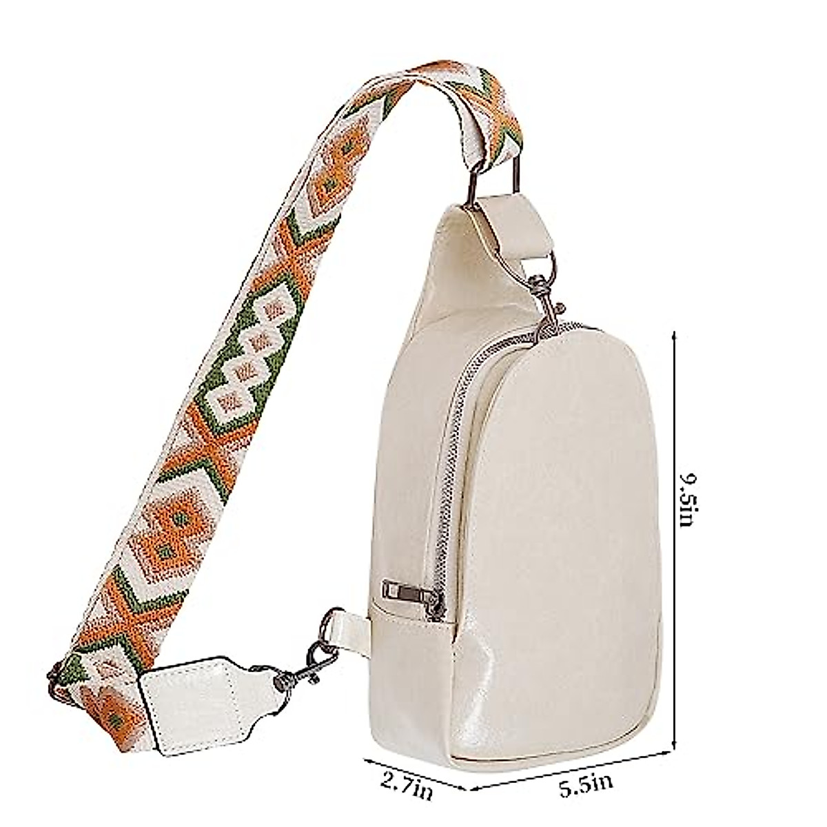 baotongle Crossbody Sling Bag for Women Trendy Small Crossbody Sling Backpack Multipurpose Chest Bag for Women Cycling (Beige)