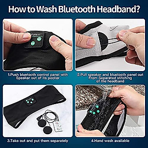 Fulext Sleep Headphones Wireless, Upgrade Wireless Sports Headband Headphones with Ultra-Thin HD Stereo Speakers Long Time Play for Side Sleepers Running Yoga Travel, Gifts for Men Women