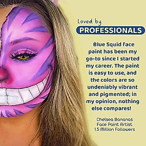 Blue Squid PRO Face Paint - Professional Water Based Single Cake Facepaint & Body Paints - SFX Makeup, Kids Adults Face Painting for Costume, Halloween, Cosplay - Classic White 30g / 1oz