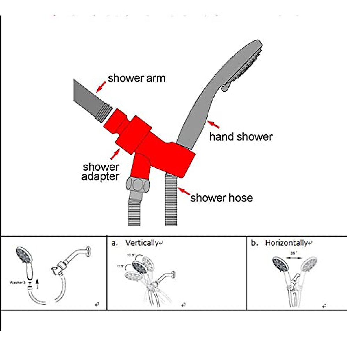 Shower Head Multi-function Hand-held Shower Set Shower Pressurization Water Off Suspended Shower Enjoy Luxurious Rain Shower Head